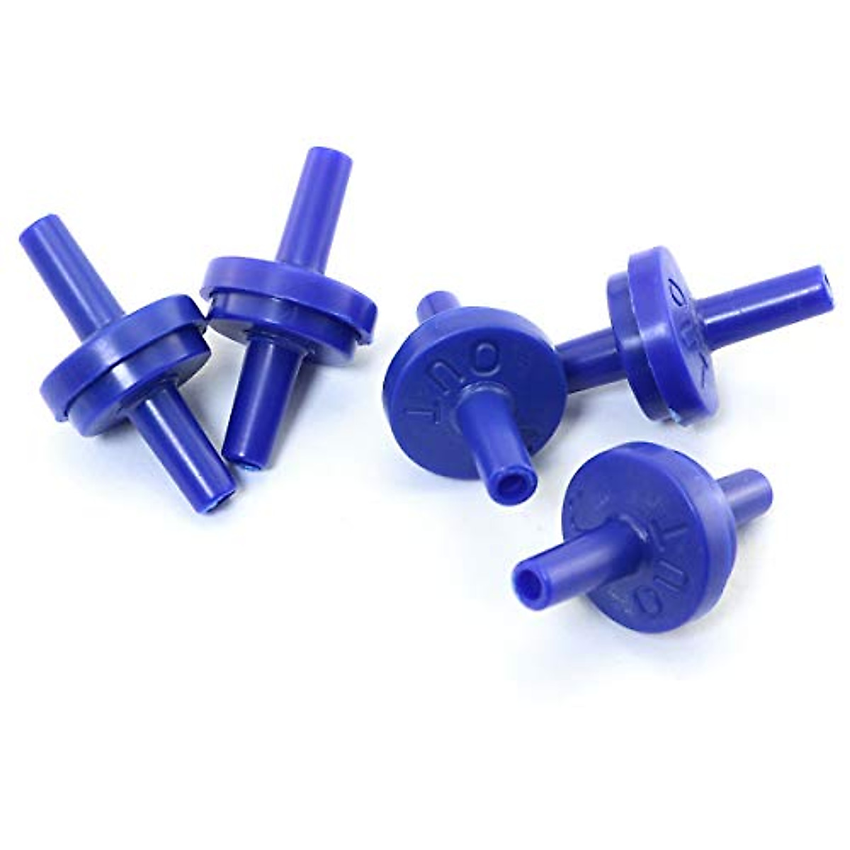 ZRM&E 5pcs One Way Non-Return Check Valve Aquarium Co2 System Air Pump Fish Aquarium Tube Hose Part Supplies Blue
