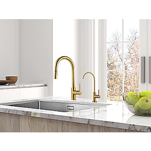 AguaStella AS09BG Brushed Gold Stainless Steel Kitchen Water Filter Faucet RO Faucet for Most Reverse Osmosis Units or Water Filtration System in Non-Air Gap