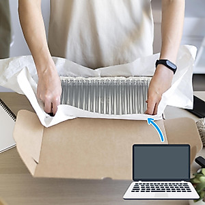 Buena Goods 10 Inch x 144 Feet Inflatable Bubble Cushioning Wrap Roll - Includes Free Pump - Large Heavy Duty Air Pillows for Shipping - Shipping Air Pillows - Moving Supplies - Wine Bottle Protector