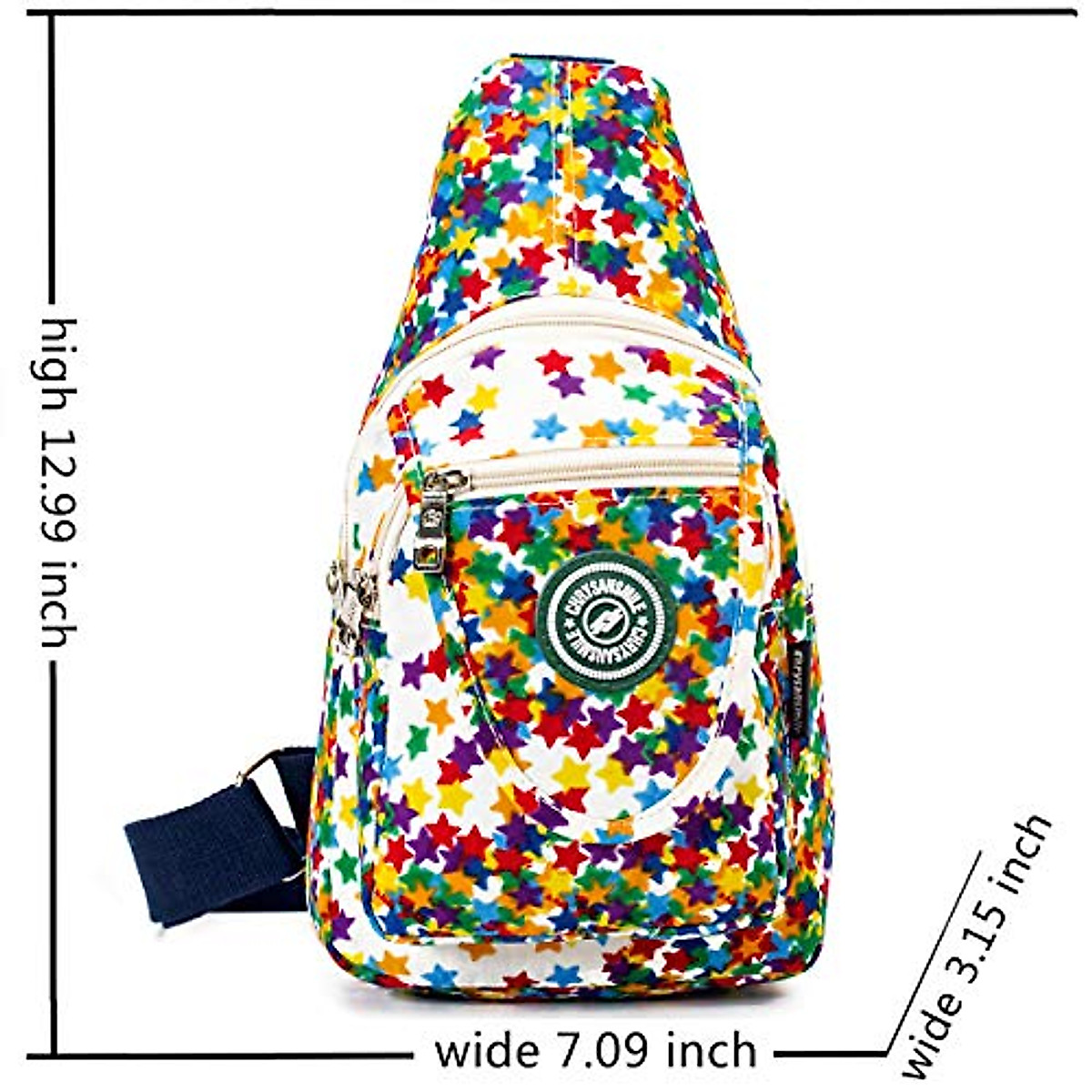 Chrysansmile Travel Crossbody Sling Bags For Women Single Waterproof Sling Shoulder Backpack For Hiking Unisex - White