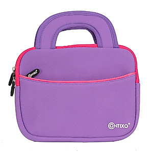 Contixo Kids Tablet, V8 Tablet for Kids and Tablet Sleeve Bag Bundle, 7” Toddler Tablet, 2GB+32GB Android 11 Tablet with Case, Learning Games Included, Parental Control Family Link - Purple