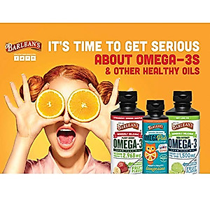 Barlean's Key Lime Pie High Potency Omega 3 Fish Oil Supplements - 1500mg of Omega 3 EPA/DHA for Brain, Heart, Joint, & Immune Health - All Natural Fruit Flavor, Non GMO, Gluten Free - 16-Ounce