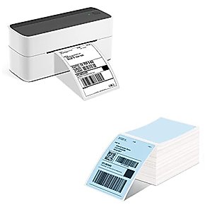 BluetoothLabel Printer with Thermal Shipping Blue Label - 4" x 6", 500 Sheets