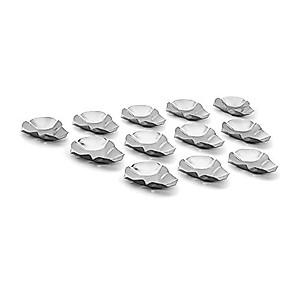 Outset 76471 Stainless Steel Grillable Oyster Shells, Set of 12, SIlver