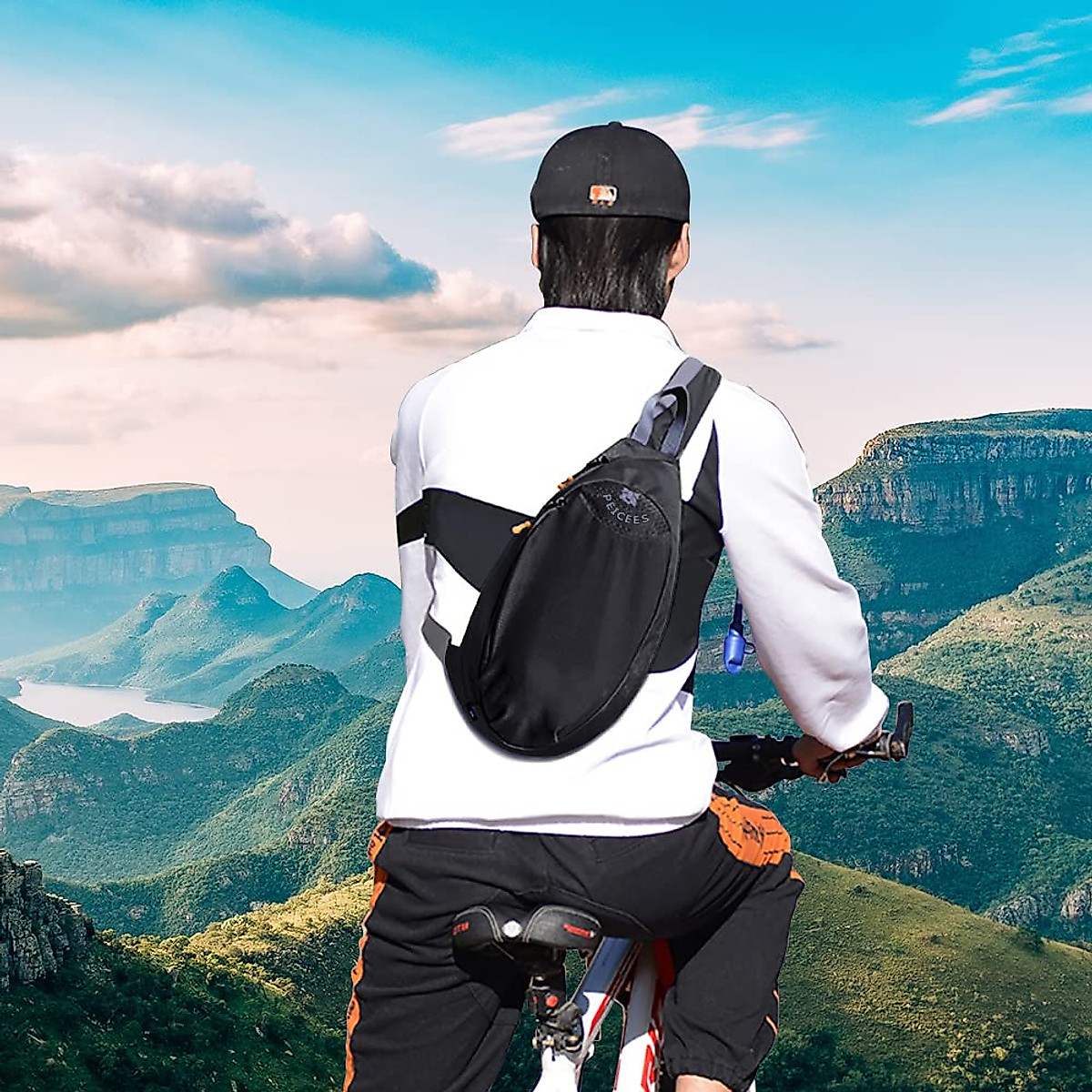 Peicees Sling Bag for Women Men Kids Sling Backpack Crossbody Chest Shoulder Bag