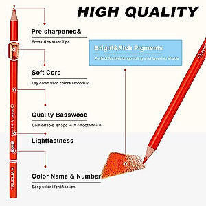 KALOUR Premium Colored Pencils for Adult Coloring Book,Set of 50 Colors,Zipper Slot Pencil Case,with Sharpener,Colorless Blender Pencils,Soft Core,Ideal for Layering Blending,for Artists Beginner