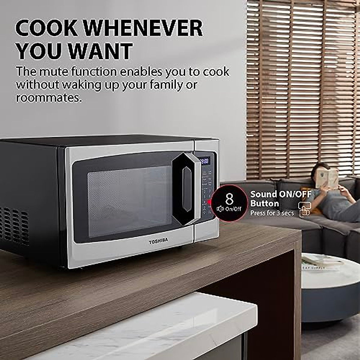 TOSHIBA ML-SEM23P(SS) Smart Countertop Microwave, Voice Control with Alexa, Free Recipes in APP, Kitchen Essentials, Mute Function & ECO Mode, 900W, 0.9 Cu Ft, With 10.6" Turntable, Stainless Steel
