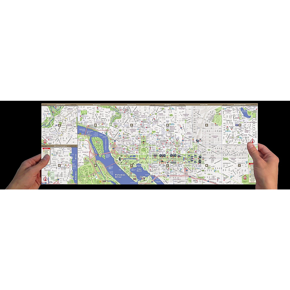 StreetSmart Washington DC by VanDam -- Laminated City Street pocket map with all museums, sights, monuments, government buildings and hotels plus Metro Map, 2021 Edition Map