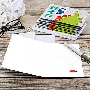 Big Dot of Happiness Roar Dinosaur - Dino Mite Baby Shower or Birthday Party Thank You Cards (8 count)