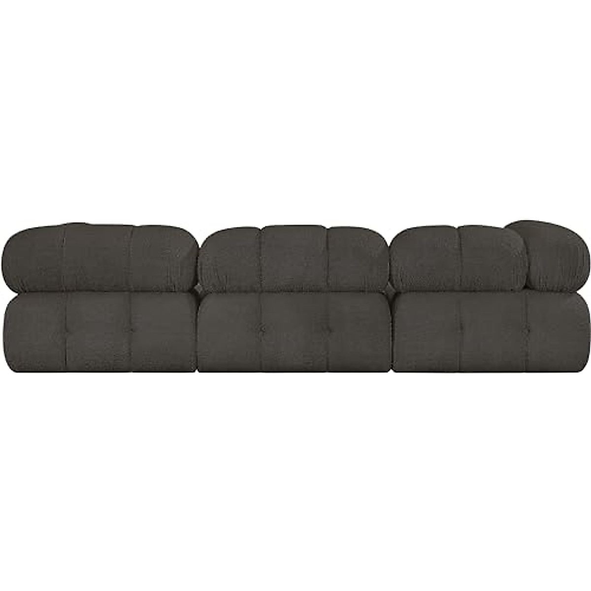 Meridian Furniture 611Brown-Sec4A Ames Collection Modern | Contemporary Modular Sectional with Rich Brown Boucle Fabric, Modular to Create Infinite Configurations, 102" W x 68" D x 28" H, Brown