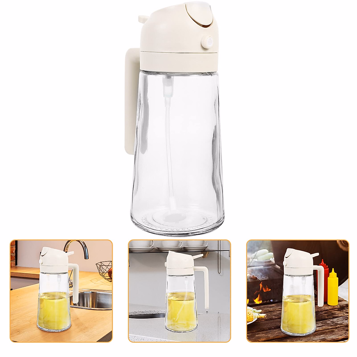 Olive Oil Spray Bottle Glass Seasoning Bottle Kitchen Oil Container Cooking Oil Dispenser Glass Vinegar Pot Oil Bottle Kitchen Gadgets Oil Sprayer Oil Pot Vinegar Dispenser