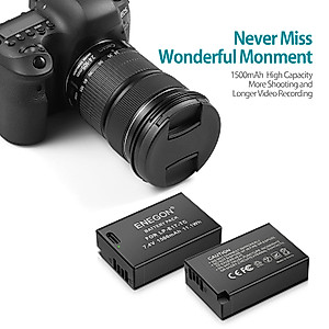 ENEGON 2-Pack LP-E17 Replacement Type-C Direct Charging Port Battery for Canon EOS R50 RP R10 R8,Rebel T8i, T7i, T6i, T6s, SL2,SL3, EOS M3, M5, M6, EOS 200D,77D,750D,760D,800D,8000D,Digital SLR Camera