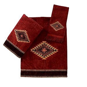Avanti Linens - 3pc Towel Set, Soft & Absorbent Cotton Towels (Mojave Collection, Brick)