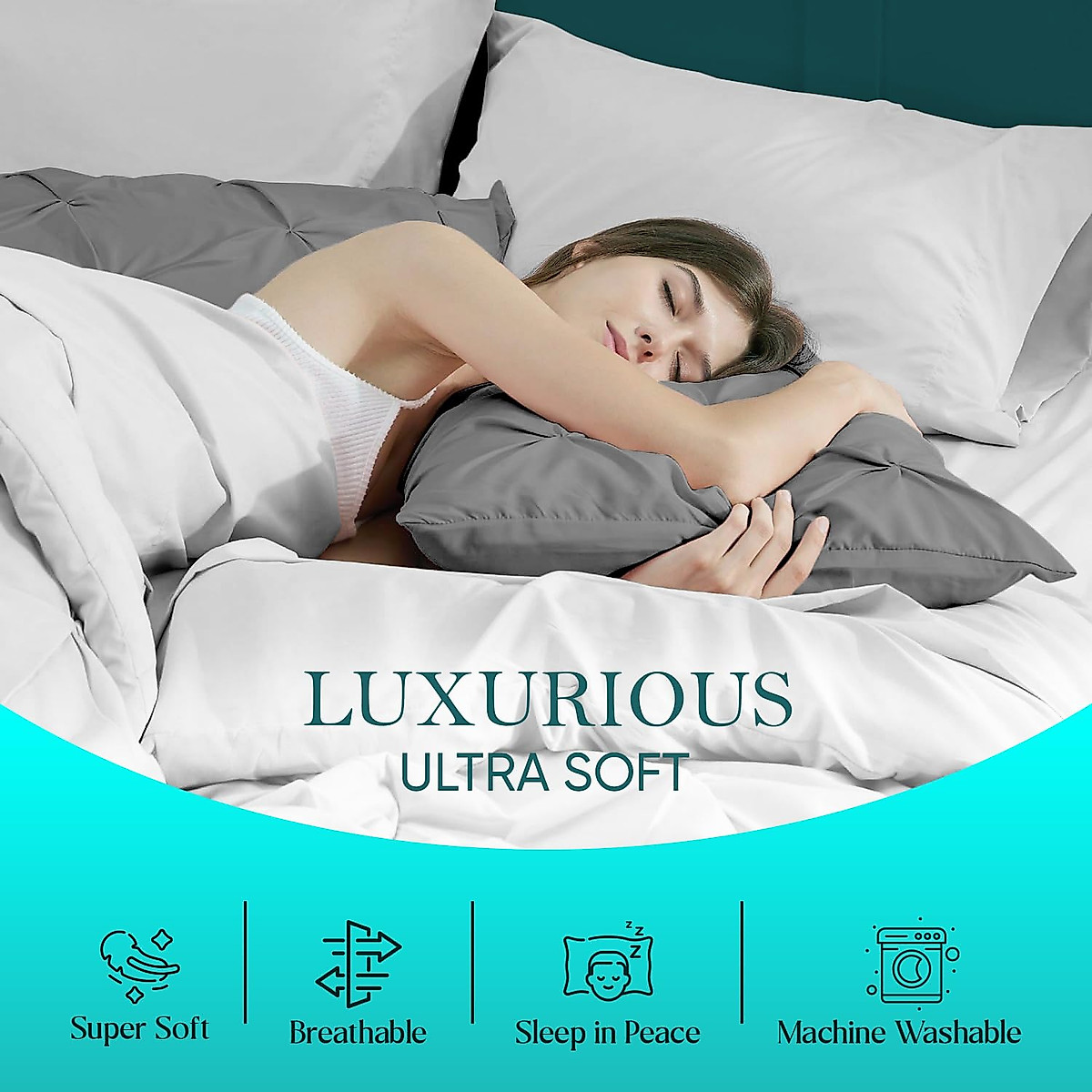 King Pillow Shams Set of 2 Pinch Pleated Dark Grey Pillow Shams King 20X36 Pinch Pillow Covers 100% Egyptian Cotton 600 Thread Count Hotel Class Bedding King Size Decorative Pinch Pillow Shams Set