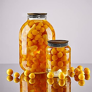 6 Pack Mason Jar Lids wide Mouth，Acacia Wood Ball Regular Mouth Lids，Reusable Mason Jar Lids With Food Grade Material Silicone Sealing Rings,Jar Wooden Storage Lids, regular, Brown…（86mm）