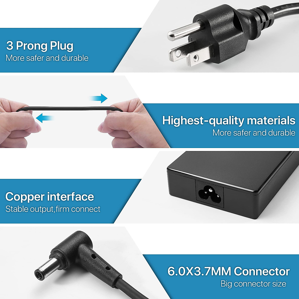 Laptop Charger for Asus 150w AC Adapter ADP-150CH B, Asus TUF Gaming Laptop Charger 150W Power Cord