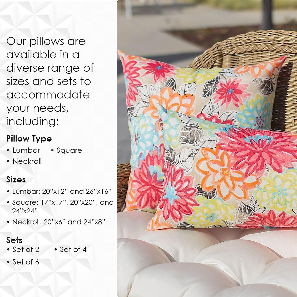 RSH Décor: Set of 2 Square Throw Pillows | Indoor/Outdoor All Weather Polyester Fabric | Decorative Accent Pillows for Patio Furniture | Reversible | 17" x 17" | Swaying Palms Aloe