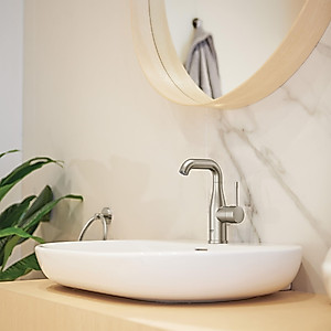 GROHE 23485ENA Essence, Single Hole Single-Handle M-Size Bathroom Faucet 1.2 GPM, Brushed Nickel