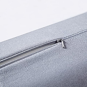 NGT new guide steps Yoga Bolster Pillow for Meditation and Support - Rectangular Yoga Cushion Foam Wedges Washable Suede Pillowcase for Men and Women with Carry Handles.(Grey Soft Fabric)