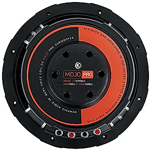 Memphis Audio MJP1022 10 in 1500 Watt MOJO Pro Car Audio Subwoofer DVC 2 ohm Sub, Black