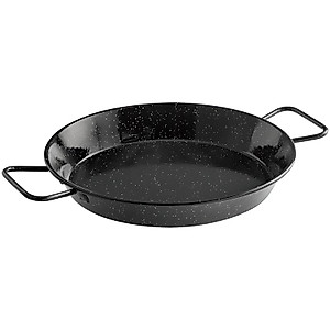 OCS Parts Pro Chef Series 11-Inch Enameled Carbon Steel Paella Pan | Heavy Duty Paella Skillet for Home and Commercial Kitchens