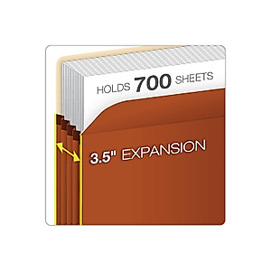 Pendaflex Expanding File Pockets, Letter Size, Redrope, 3.5" Expansion, Reinforced with DuPont™ Tyvek® Material, Redrope, 25 per Box (1524E-OX)