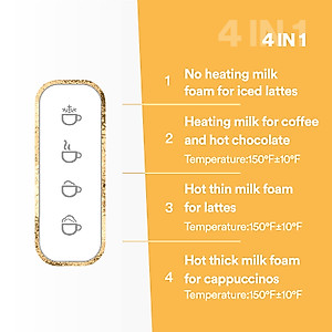 MARKABLE Milk Frother, Electric Milk Steamer, Milk Warmer, Automatic Hot/Cold Stainless Steel Foam Maker for Coffee, Latte, Cappuccino, Macchiato, Hot Chocolate