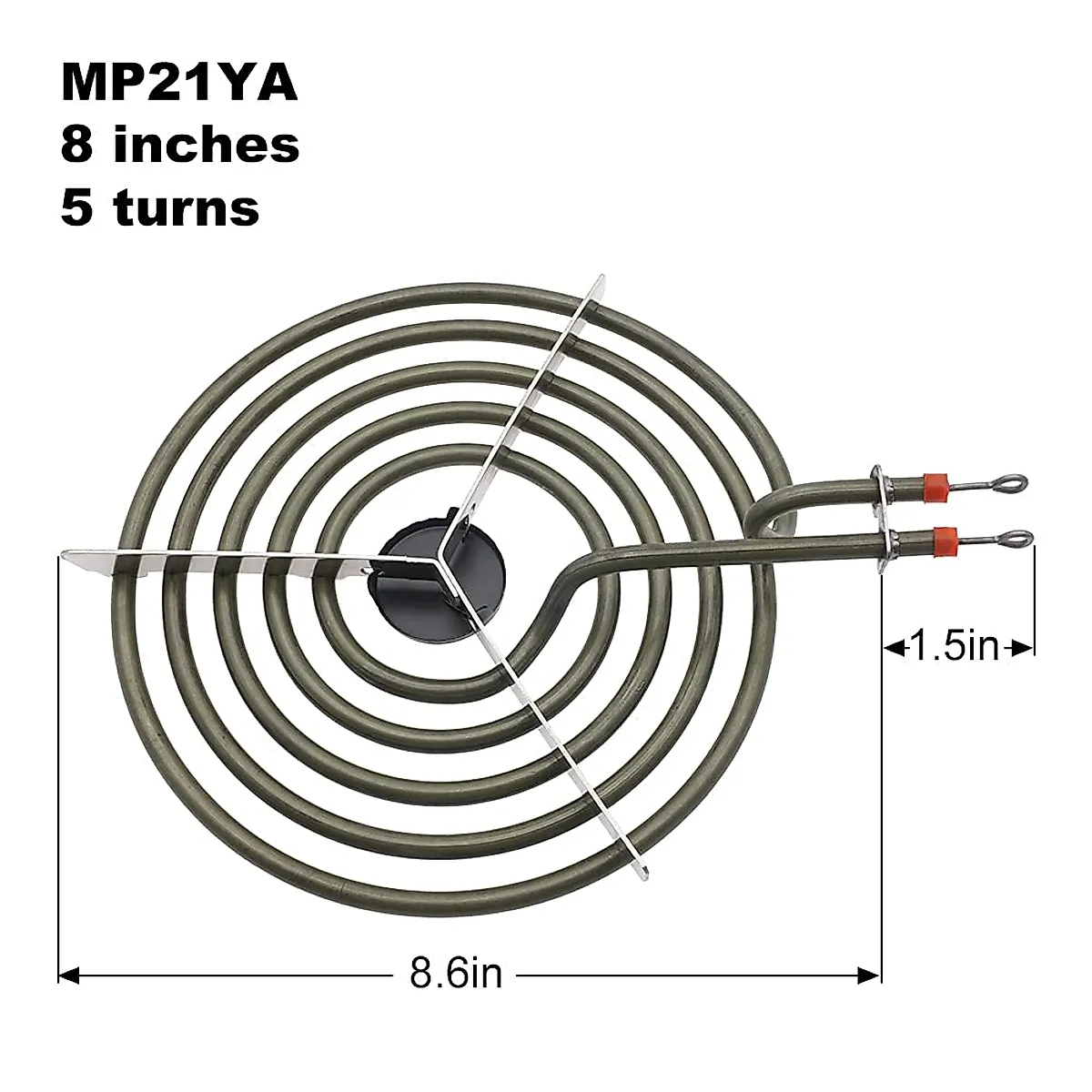 W10288051 Range Cooktop Porcelain Drip Pans and MP22YA Electric Range Burner Element Unit Set by SupHomie - Compatible with Whirlpool Amana Electric Range Stove