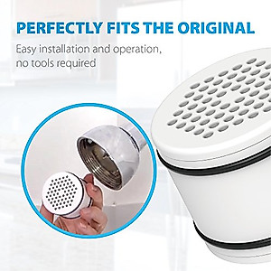 Waterdrop WHR-140 Shower Filter Replacement Cartridge for Culligan® WHR-140, WSH-C125, ISH-100, HSH-C135, Shower Head Water Filter, with Advanced KDF Filtration Material, Pack of 3