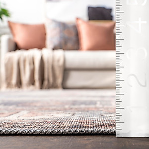 nuLOOM Maire Traditional Medallion Machine Washable Area Rug, 3' 3" x 5', Blue