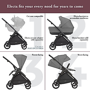 Inglesina Electa Full Size Standard Baby Stroller - Weighs only 19 lbs, Reversible Seat, Compact Fold, One-Handed Open & Close, Adjustable Handle, Large Basket & All-Wheel Suspensions - Chelsea Gray
