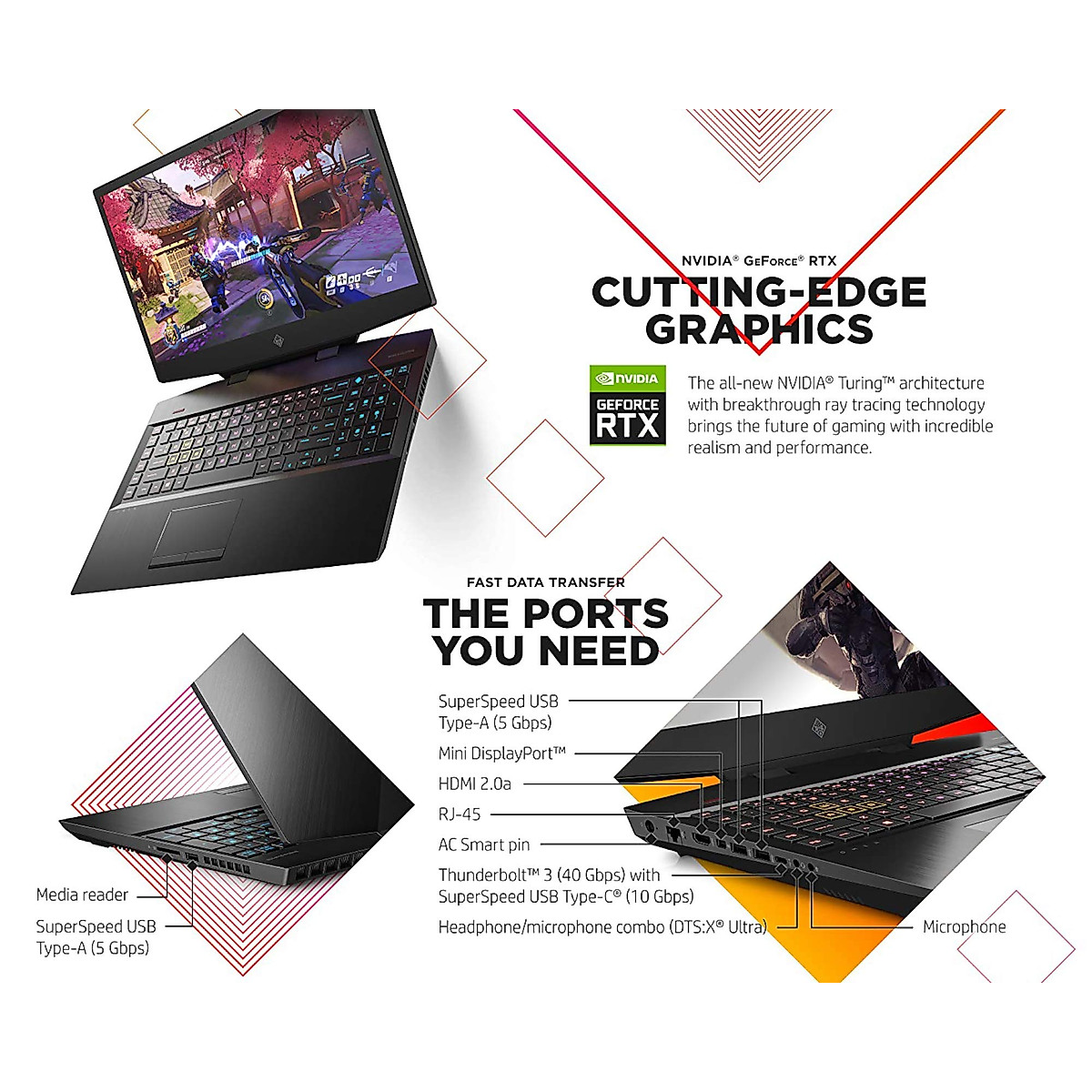 HP OMEN 17 Premium Gaming Laptop PC, 17.3 FHD 144Hz IPS Display, Intel Core i7-10750H, RTX 2070 8GB, 32GB DDR4 RAM, 1TB SSD + 1TB HDD, Webcam, RGB Backlit Keyboard, WiFi 6, Win 10 Home, Black