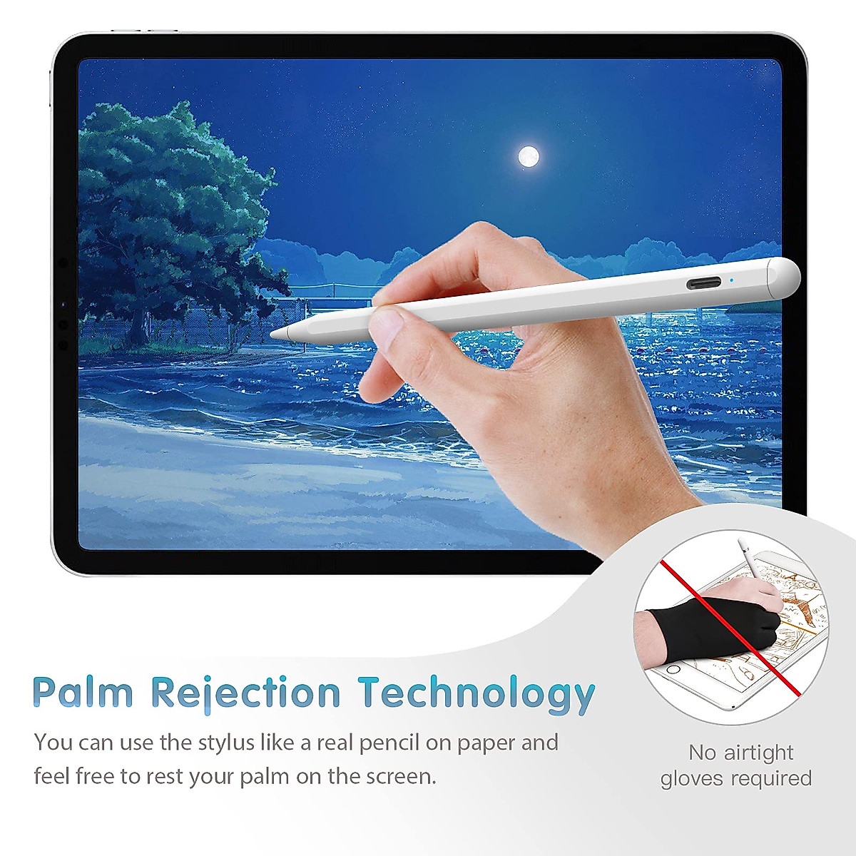 Stylus Pencil for iPad 10th Generation with Tilt Sensitive Magnetic Design Compatible with 2018 and Later Model Apple iPad 9th/8th Gen,iPad Pro 11/12.9 Inch,iPad Mini 5th/6th,iPad Air 5th/4th/3rd Gen