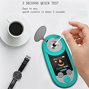 LHQYA Digital Sugar Refractometer, Portable Smart Sweetness Meter, Automatic Temperature Compensation/3s Measurement/Measurement Range: Brix0.0%~32%/Sampling Value: ≥0.3ml, for Fruits