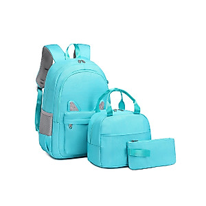 Wadirum Cute School Backpack Set for Teen Girls Fashion School Bookbag Set Blue