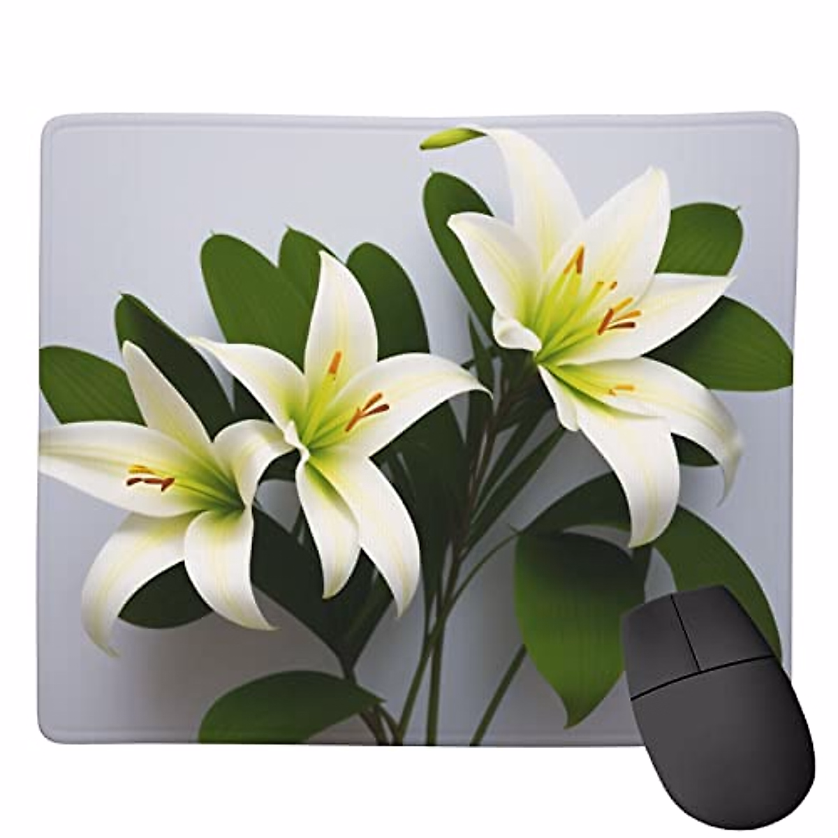 Lily Flowers Mouse Pads for Laptop and PC, 9"x7" Mouse Pad for Office and Cute Gaming Pads.