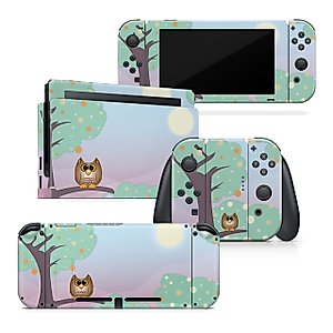 Tacky Design Kawaii Cats Skin Compatible with Nintendo Switch Skin Wrap Cover, Cute Skin for Nintendo Switch Stickers, Premium Vinyl 3M Full Wrap Decal (Green Cats)