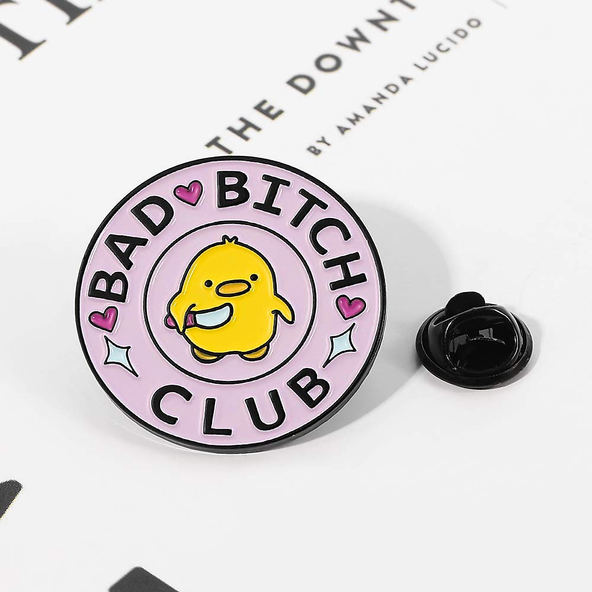 Funny Duck with Knife Enamel Pin - Cute Cartoon Funny Bad Bit Club Brooches Badges for Backpack Bag Hat, Animal Brooch Gifts for BFF