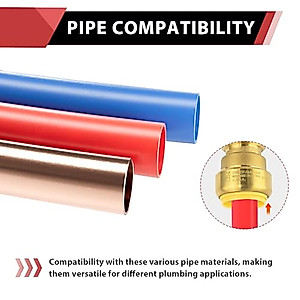 10 Pieces EFIELD 3/4 Inch Tee Push-Fit Fitting to Connect Pex, Copper, CPVC with a Disconnect Clip