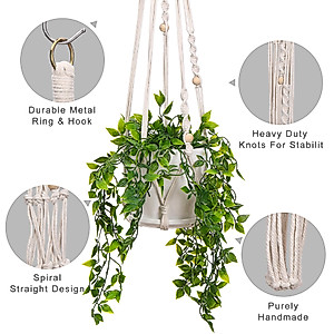 onepeng Macrame Plant Hanger,5 Arms Plant Hanger Indoor,Windchime Style Hanging Plant Holder,2 Pack Plant Hanger,Boho Home Decor Hanging Planters for Indoor Plants