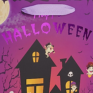 Jaywayang 2Pcs 12.6" Large Happy Halloween Paper Gift Bags with Card and Tissue Paper for Kids Halloween Presents Warpping, Holiday, Trick or Treat Party.