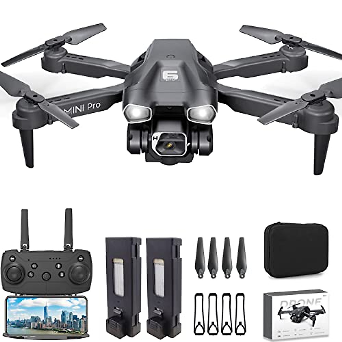Uiqozok Drone with Camera for Adults, 1080P HD Mini FPV Drones for Kids Beginners, Foldable RC Quadcopter Toys Gifts for Boys Girls with Altitude Hold, 3D Flip, Headless Mode, 3 Speeds, Carrying Case
