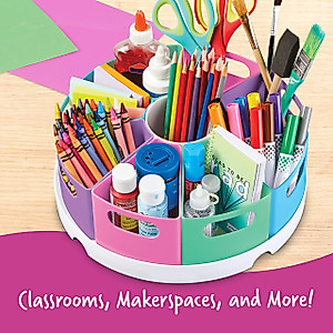 Learning Resources Create-a-Space Storage Center, 10 Piece set - Desk Organizer for Kids, Art Organizer for Kids, Crayon Organizer, Homeschool Organizers and Storage