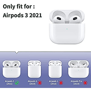 Airpods 3 Case Cover 2021,CACOE Silicone Case Cover for AirPods 3rd Generation,Black Protective Skin AirPod 3 Gen Cases Shockproof Air Pod Cute Funny Print Accessories with Keychain
