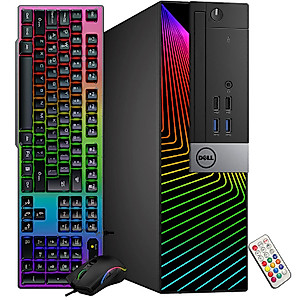 Dell RGB Gaming PC with 27 Inch Gaming Monitor OptiPlex Desktop Computer Intel i7-6700 Quad Core Processor 3.40 GHz NVIDIA GeForce GT 1030 2GB 16GB RAM 512GB SSD Win 10 Pro WiFi HDMI (Renewed)