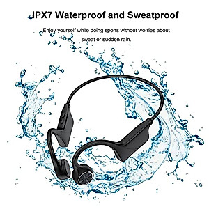 Bone Conduction Headphones Open Ear Wireless Earbuds Bluetooth IPX7 Waterproof Sports Earphones Lightweight Long Battery Life Ear Buds for Running Hiking Driving Workouts Android iOS Red