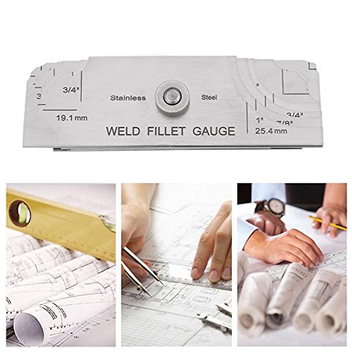 Fillet Weld Set Welding Gauge Gage Test Ulnar Welder Inspection Gauge Both Inch and Metric for Testing of Boilers, Bridges, Shipbuilding, Pressure VES