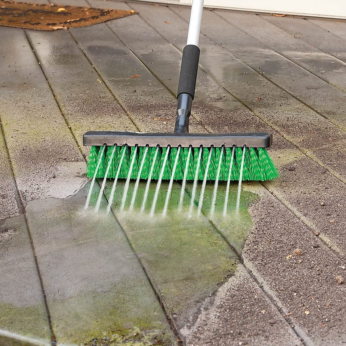 Water Jet Broom, Included Brush for Easy Cleaning, 2 Section Interocking Handle - Measures 48" Long