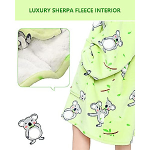 Blanket Hoodie Women Oversized,Soft & Warm Weighted Fluffy Sherpa Fleece Wearable Adult Blanket Hooded Gift with Sleeves