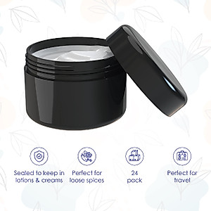 Black Jars With Lids, 2 Oz Jars With Lids, Cosmetic Jars, Cosmetic Containers With Lids, Body Butter Containers, Black Jar, Black Container, Small Jars, Lotion Jars, For Cream, Salve, Makeup, 24 Pack